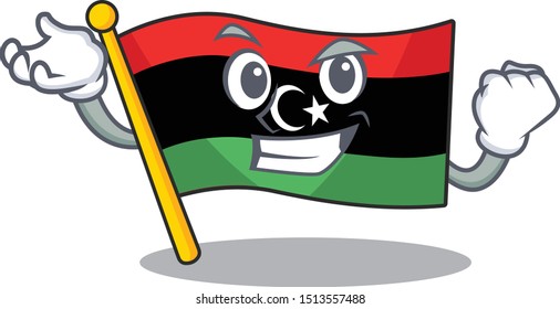 Successful Flag Libya Cartoon Isolated Mascot Stock Vector (Royalty ...
