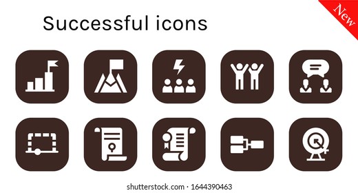 Successful Icon Set 10 Filled Successful Stock Vector (Royalty Free ...