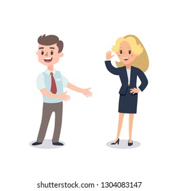 Successful Managers Vector Illustration Cartoon Characters Stock Vector ...