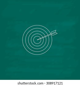 Successful Shoot White Outline Flat Symbol: เวกเตอร์สต็อก (ปลอดค่า ...