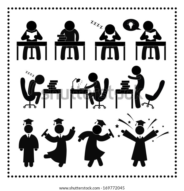 Successful Study Symbol On White Background Stock Vector (Royalty Free ...
