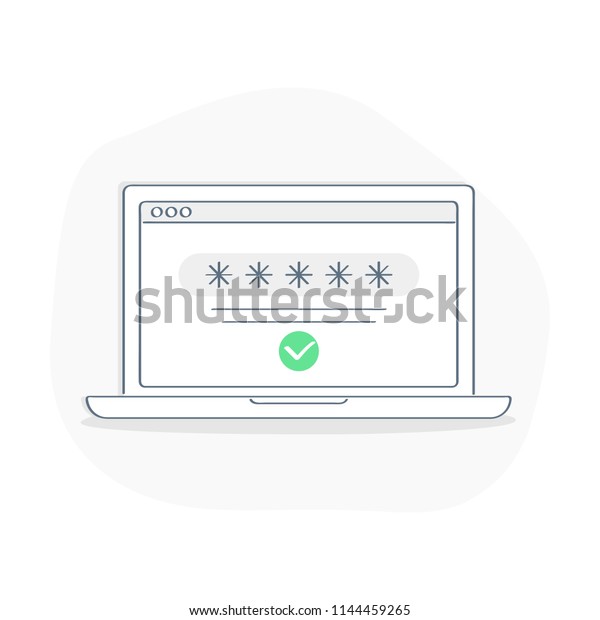 Successful Website Login Page On Laptop Stock Vector (Royalty Free ...