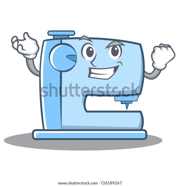 Successfull Sewing Machine Emoticon Character Stock Vector (Royalty ...
