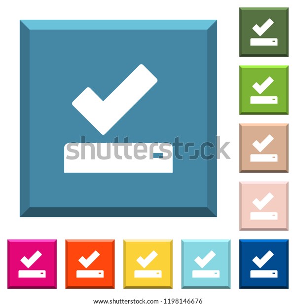 Successfully Saved White Icons On Edged Stock Vector (Royalty Free ...