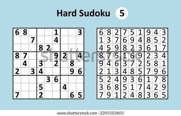 Sudoku Game Answers Hard Complexity Simple Stock Vector (Royalty Free) 2205503605 | Shutterstock