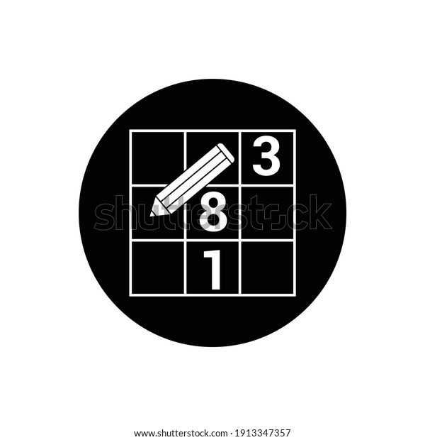 Sudoku Icon Pencil Vector Illustration On Stock Vector (Royalty Free ...
