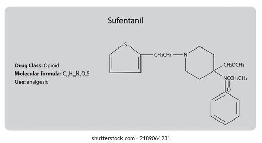 Sufentanil Opioid Chemical Structure Drug Class Stock Vector (Royalty ... Sufentanil Opioid Chemical Structure Drug Class Stock Vector (Royalty ...