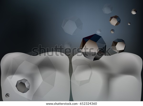 Sugar Crystals Attack Teeth Dentistry Medical Stock Vector (Royalty ...