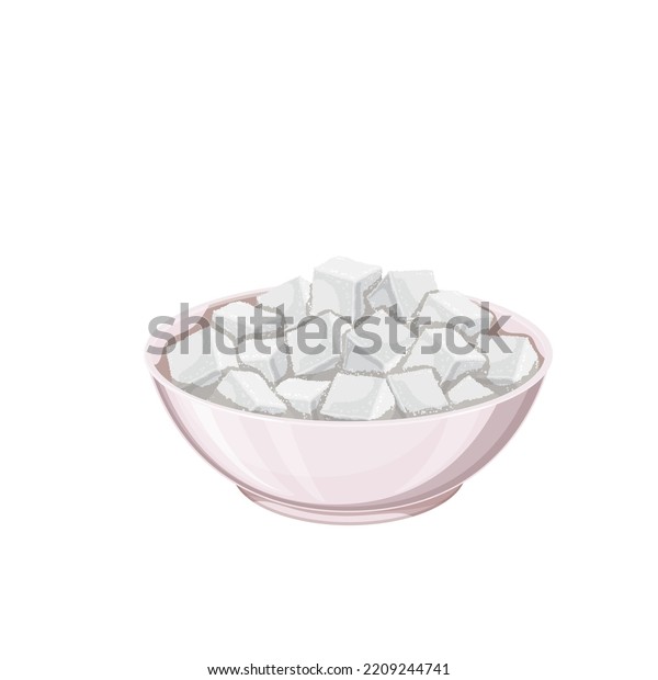 Sugar Cubes Bowl Vector Illustration Cartoon Stock Vector (Royalty Free ...