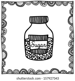 Sugar Drawing Over White Background Vector Stock Vector (Royalty Free ...