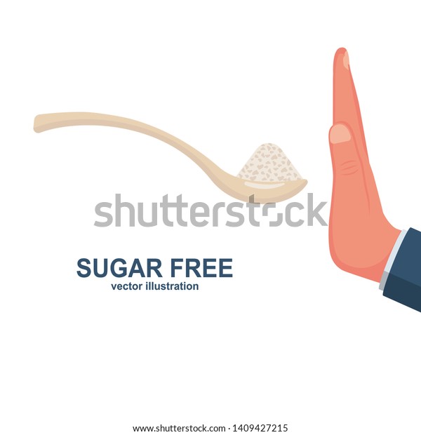 Sugar Free Human Gesture Hand Refuses Stock Vector (Royalty Free ...