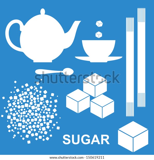 Sugar Icon Set White Sugar On 库存矢量图（免版税）150619211 | Shutterstock
