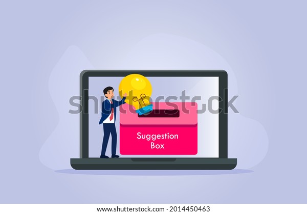 Suggestion Vector Concept Businessman Putting Light Stock Vector ...