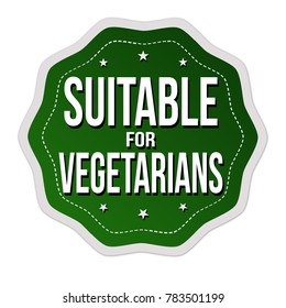 Suitable Vegetarians Label Sticker On White Stock Vector (Royalty Free ...