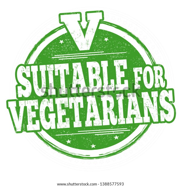 Suitable Vegetarians Sign Stamp On White Stock Vector (Royalty Free ...