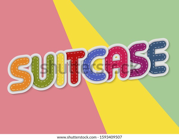 Suitcase Letters Banner Border Stitches Stock Vector (Royalty Free ...
