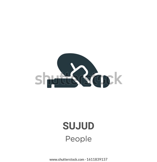 Sujud Glyph Icon Vector On White Stock Vector (Royalty Free) 1611839137