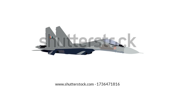 Sukhoi Su30 Fighter Plane Vector Illustration Stock Vector (Royalty ...
