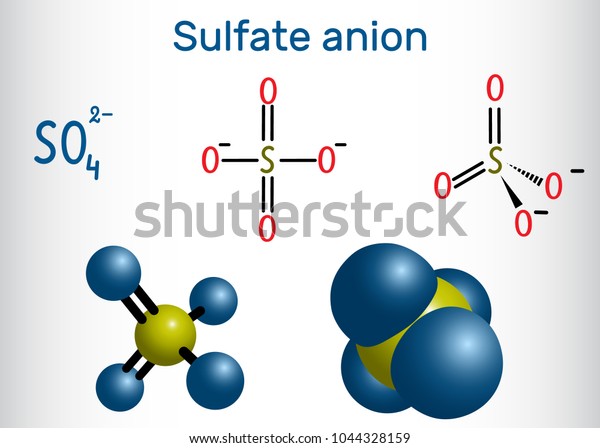 Sulfate Anion Sulphate Molecule Structural Chemical Stock Vector ...