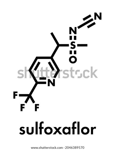 Sulfoxaflor Insecticide Molecule Skeletal Formula: стоковая векторная ...
