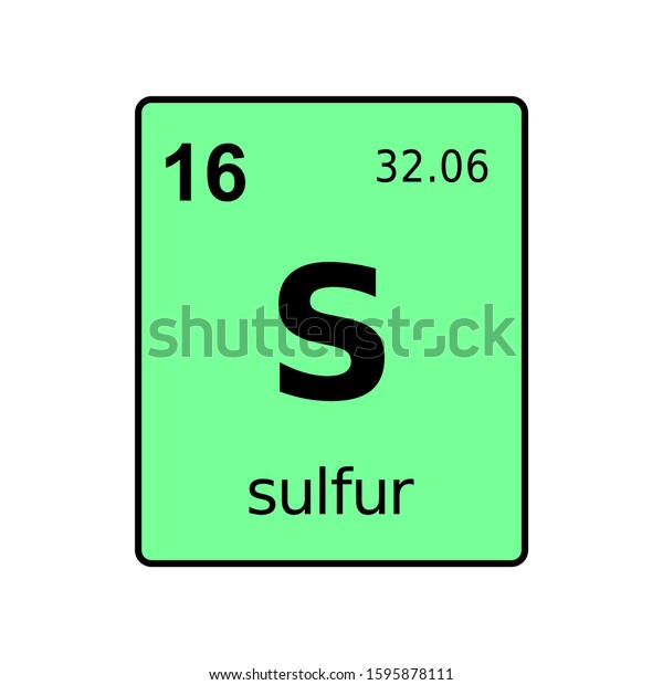 Sulfur Chemical Element Periodic Table Sign: Vector có sẵn (miễn phí ...