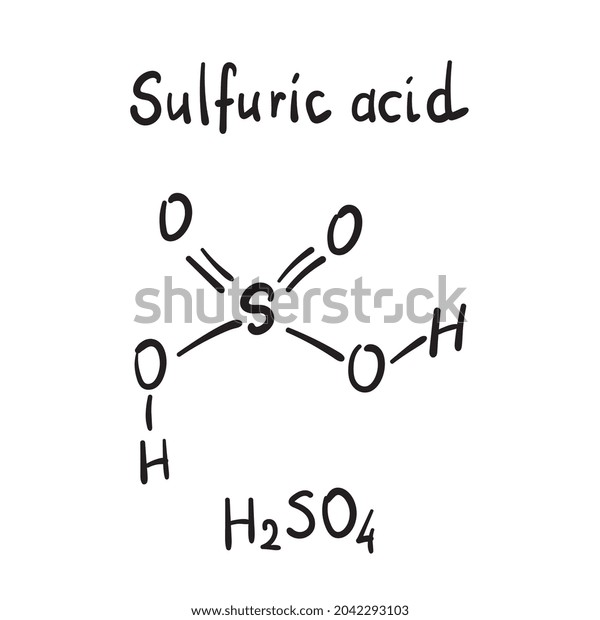 Sulfuric Acid Molecule Formula Hand Drawn Stock Vector (Royalty Free ...