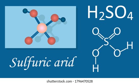Sulfuric Acid Structural Chemical Formula Molecule Stock Vector ...