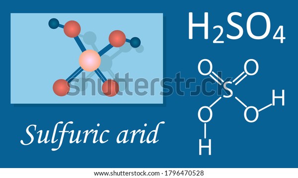 Ácido sulfúrico. Fórmula química estructural y: vector de stock (libre ...
