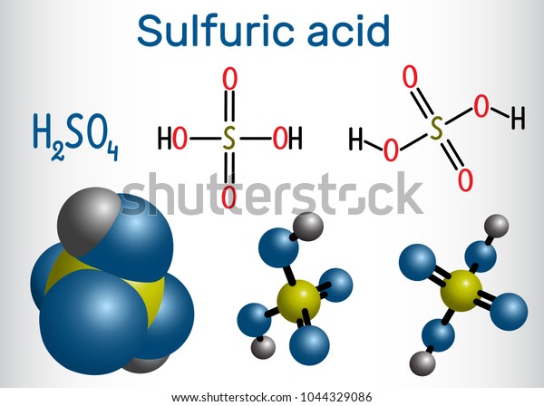 Sulfuric Acid Sulphuric H2so4 Molecule Strong Stock Vector (Royalty ...