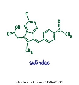 Sulindac Hand Drawn Vector Formula Chemical Stock Vector (Royalty Free ...