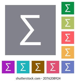 Sum Symbol Flat Icons On Simple Stock Vector (Royalty Free) 2076208924