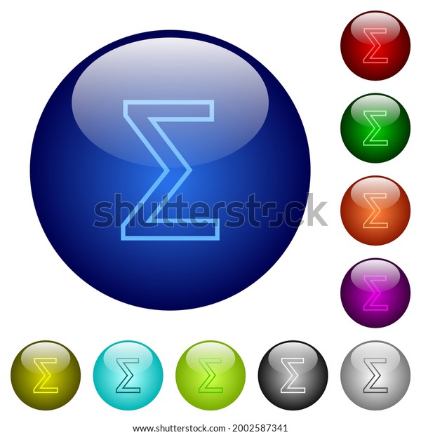 Sum Symbol Icons On Round Glass Stock Vector (Royalty Free) 2002587341 ...