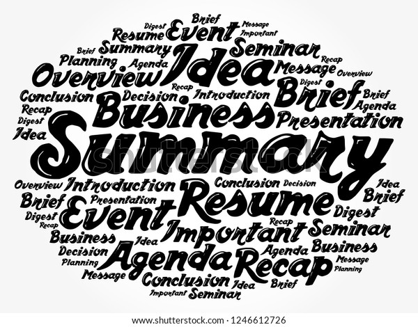 Summary Word Cloud Collage Business Concept Stock Vector (Royalty Free ...
