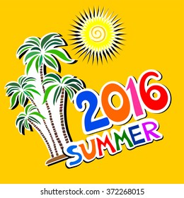 Summer 2016 Background Background Palm Tree Stock Vector (Royalty Free ...