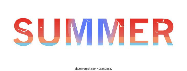 Summer Lettering Letters Beach Sky Sea Stock Vector (Royalty Free ...