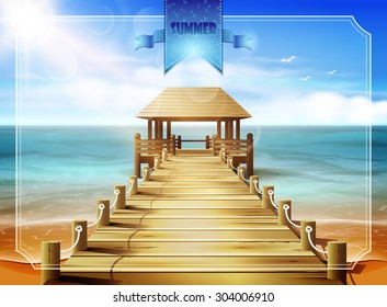 Beach pier Stock Vectors, Images & Vector Art | Shutterstock
