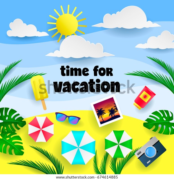 Summer Background Layout Banner Flyer Invitation Stock Vector (Royalty ...