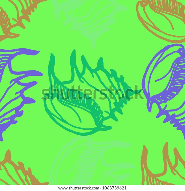 Summer Background Seamless Multicolored Clam Shell Stock Vector ...