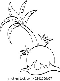 Summer Beach Coloring Page Palm Tree Stock Vector (Royalty Free ...