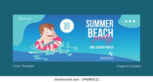 Summer Beach Party Cover Page Template Stock Vector (Royalty Free ...