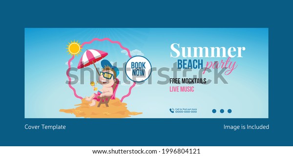 Summer Beach Party Cover Page Template Stock Vector (Royalty Free ...