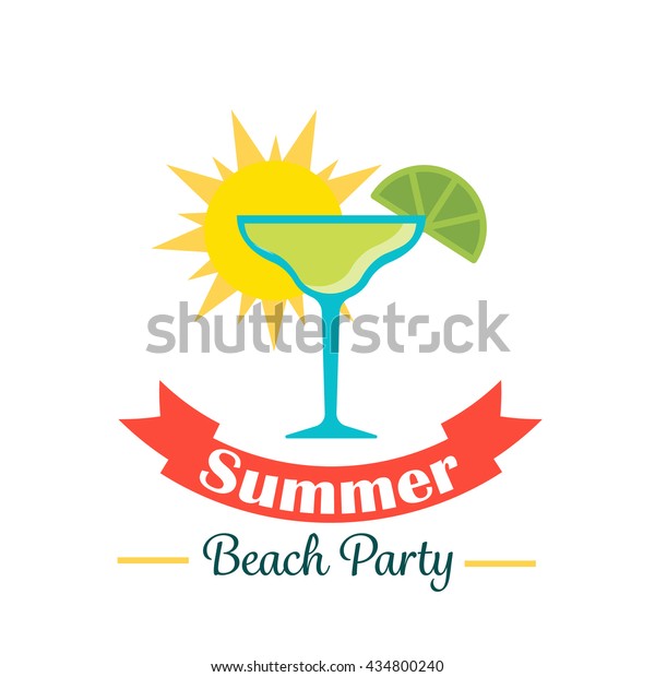 Summer Beach Party Sign Vector Illustration Stock Vector (Royalty Free ...
