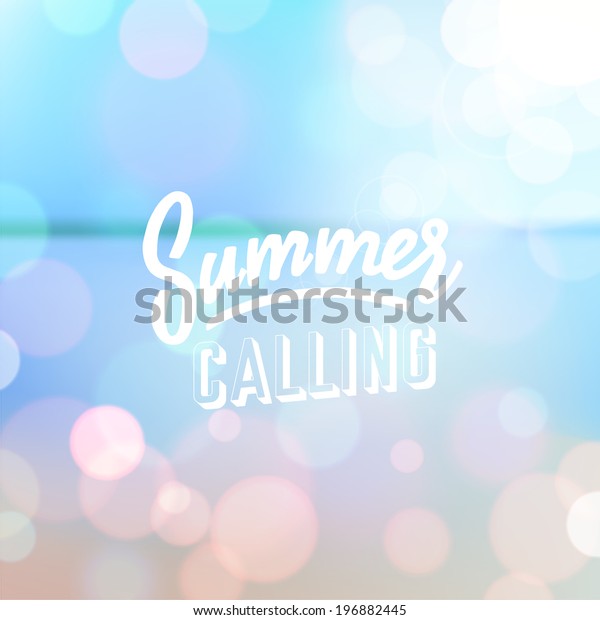 Summer Calling Poster On Tropical Beach Stock Vector (Royalty Free ...