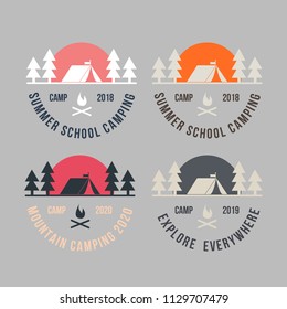 Summer Camp Badge Logo Vector Illustration Stock Vector (Royalty Free ...