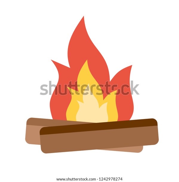 Summer Camp Fire Design Element Poster Stock Vector (Royalty Free ...