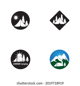 Summer Camp Icon Symbol Vector Template Stock Vector (Royalty Free ...