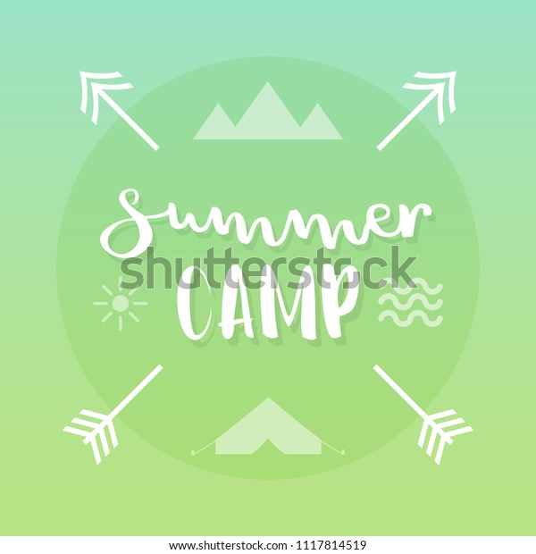 Summer Camp Lettering Vector Illustration Stock Vector (Royalty Free ...