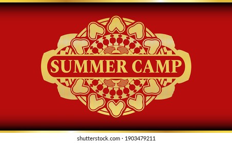 Summer Camp Text Inside Red Color Stock Vector (Royalty Free ...