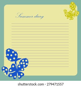 Summer Diary Design Clover Stock Vector (Royalty Free) 279471557 ...