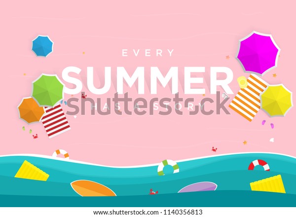 Summer Event Background Beach Illustration Vector Stock Vector (Royalty ...